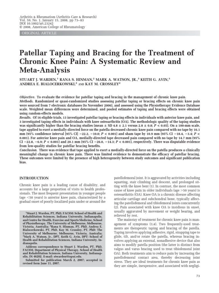 Warden - Patellar Taping and Bracing | PDF