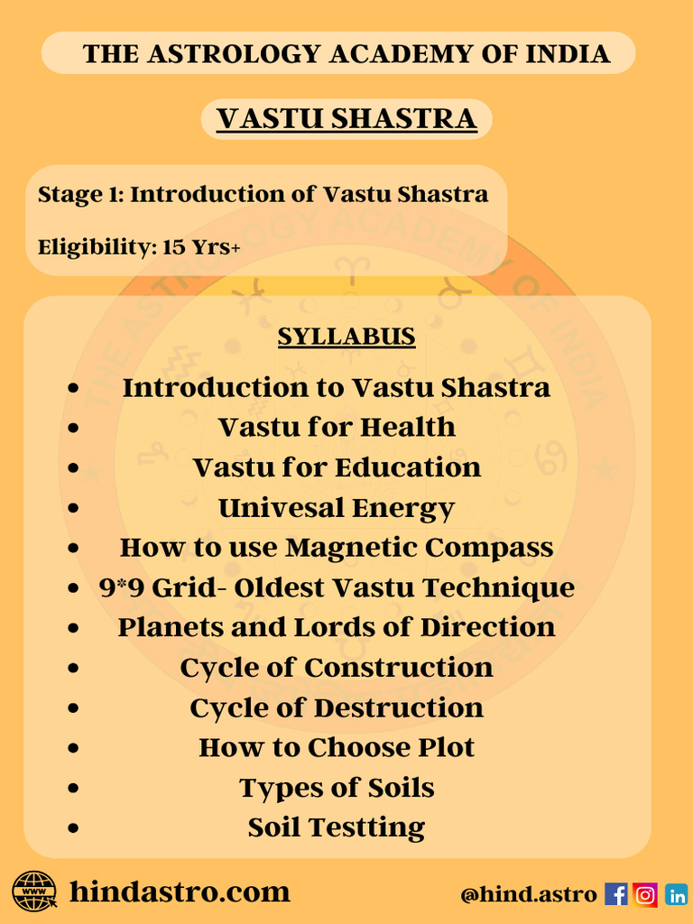Vastu Shastra Syllabus Pdf
