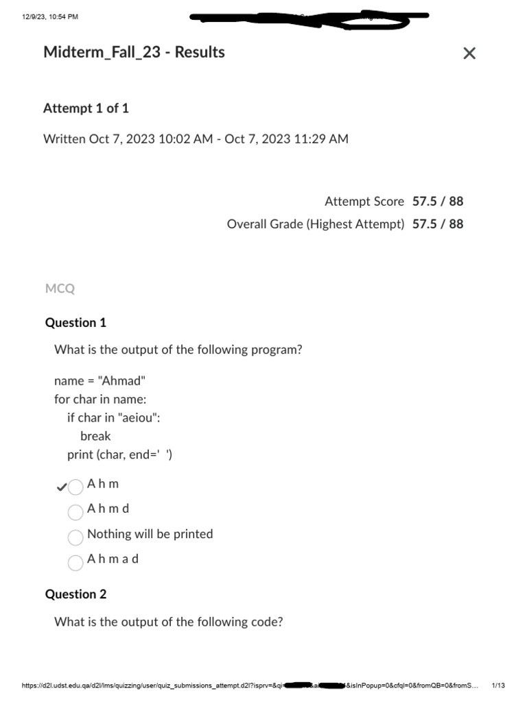 INFS1201 Computer Programming-Mid Term | PDF