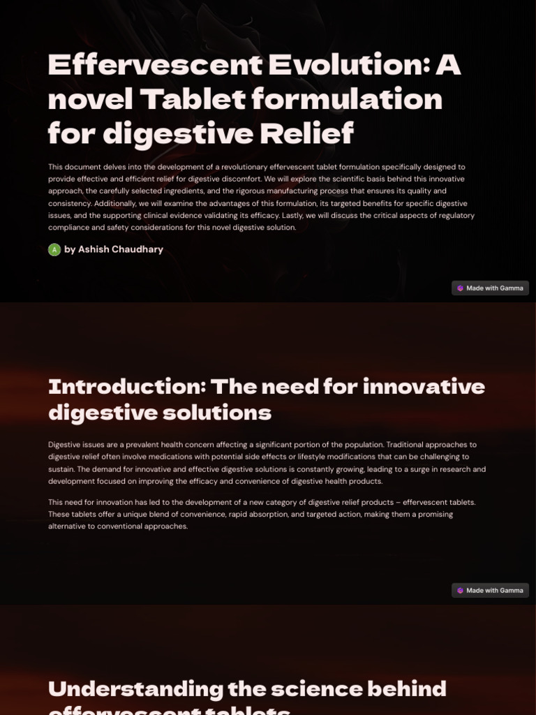 Effervescent Evolution A Novel Tablet Formulation For Digestive Relief ...