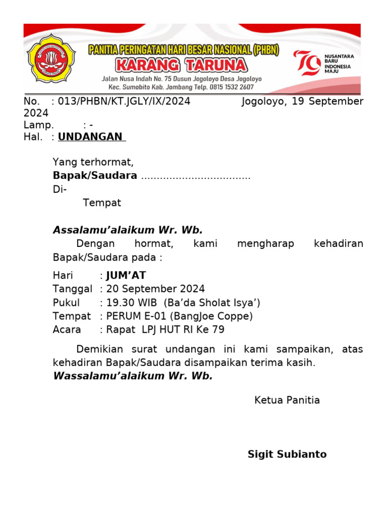 Undangan Rapat 02 | PDF