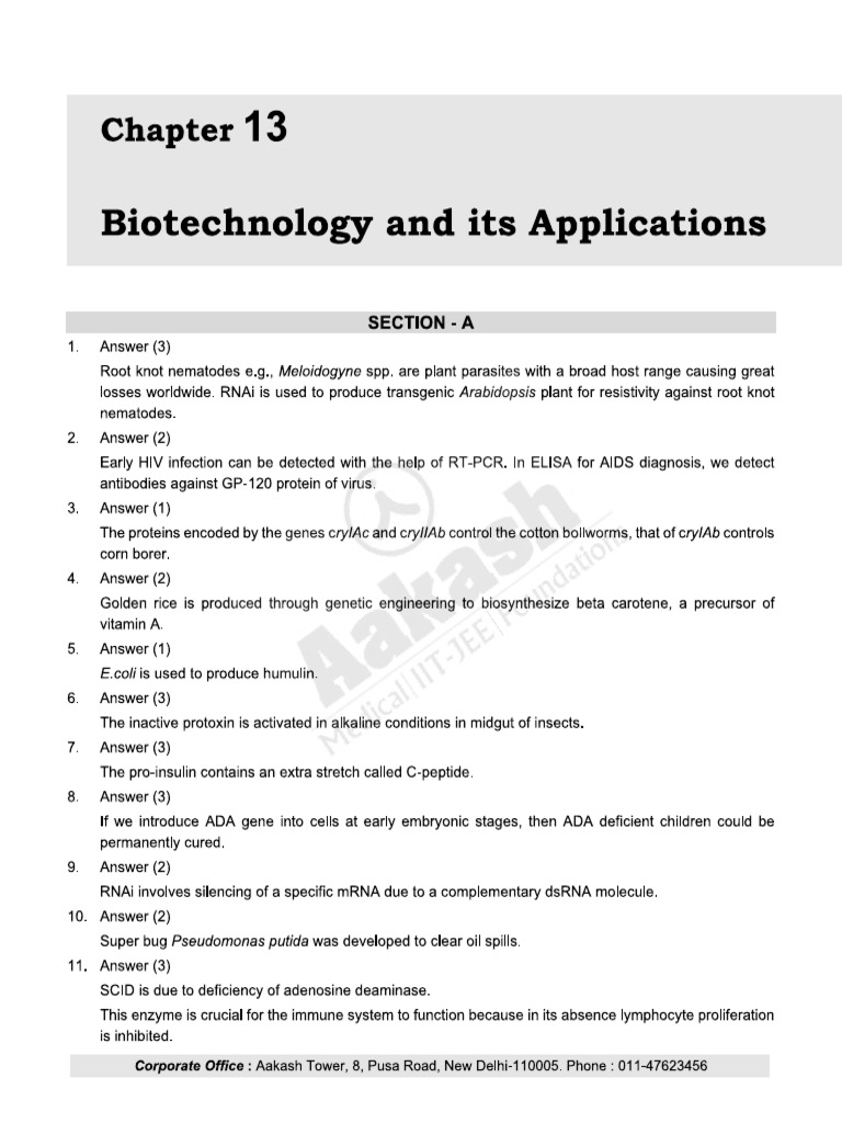 BIO XII Sol Chapter 13 | PDF