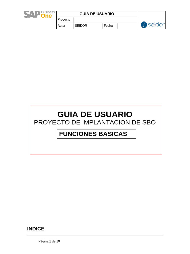 Guia de Usuario SAP | PDF