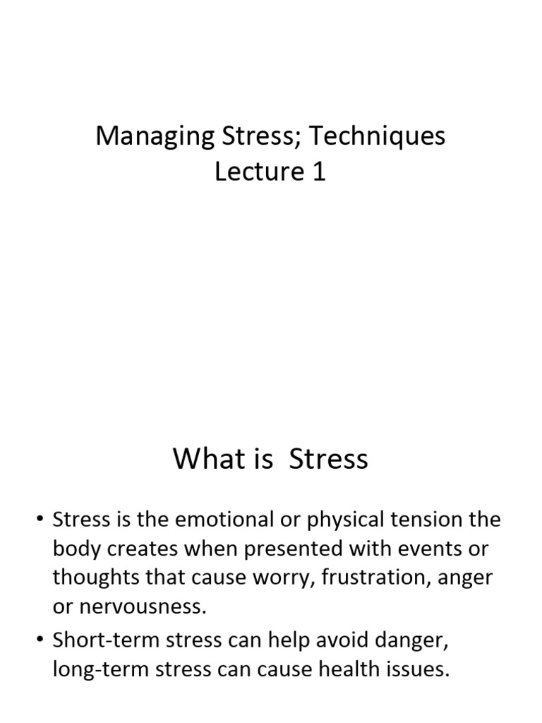 Managing Stress | PDF