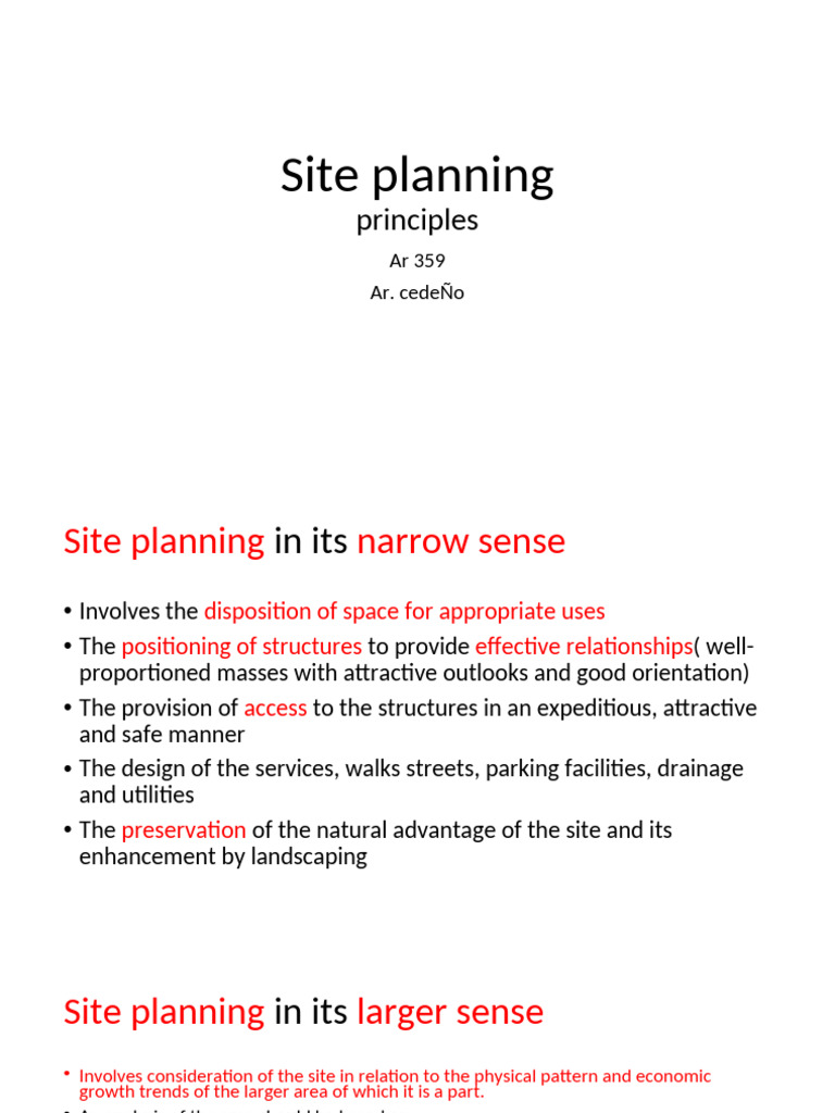 6-Site Planning Principles | PDF | Business | Home & Garden