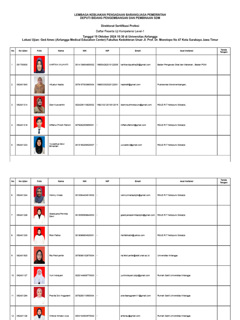 Sesi 2 Absen 1-30 Ujian PBJ 19 Okt 2024 | PDF