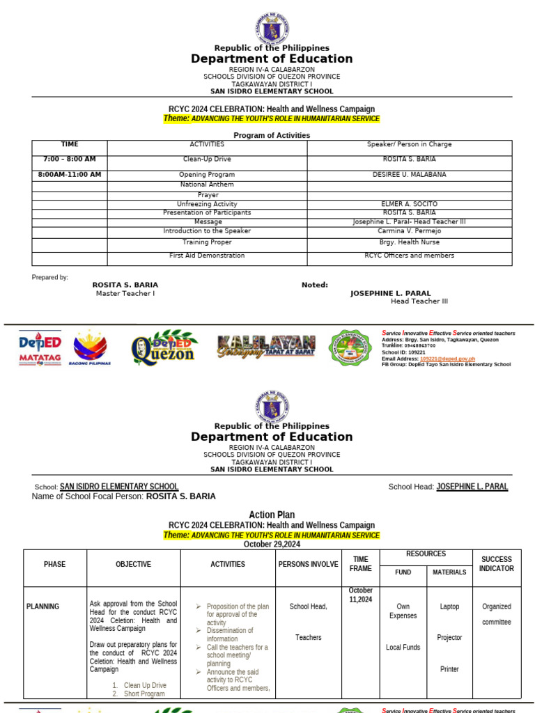 RCYC Action Plan 2024 | PDF
