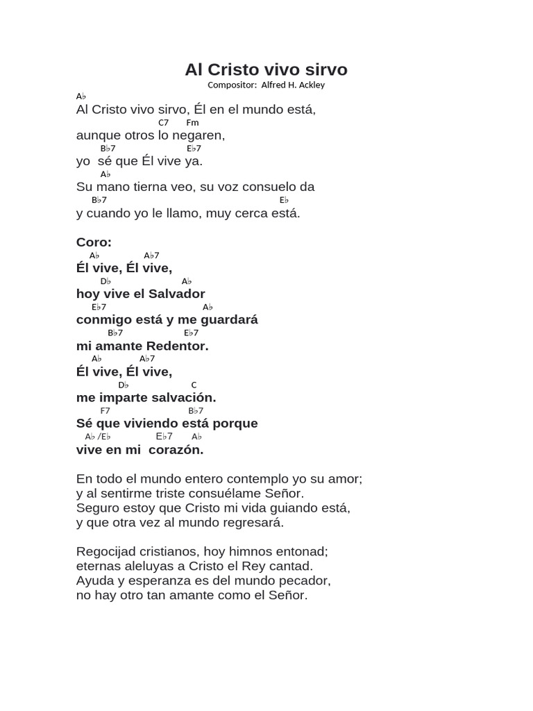 Al Cristo Vivo Sirvo (Acordes) | PDF