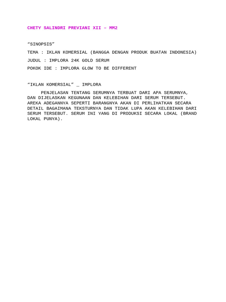 Sinopsis - Implora | PDF