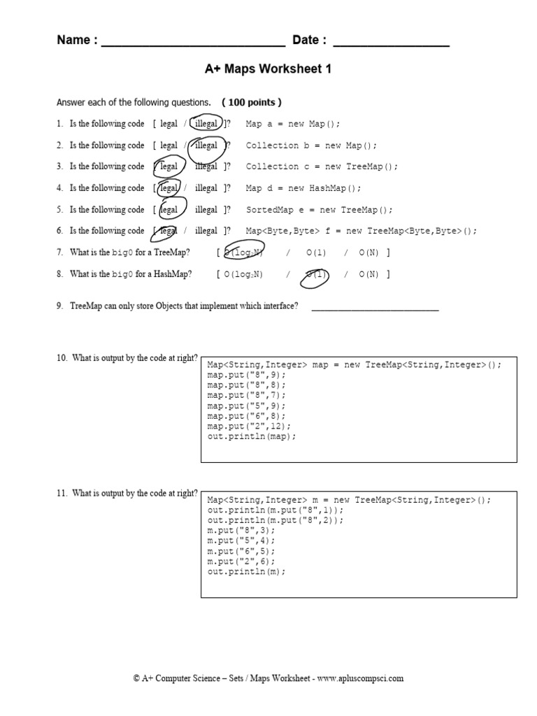 Maps Worksheet1 Java Aplus Comp | PDF
