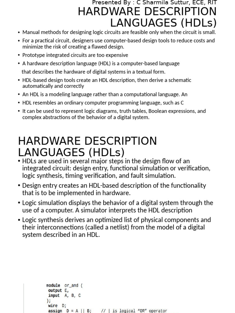 DD HDL Verilog PPT Complete Css | PDF DD HDL Verilog PPT Complete Css | PDF