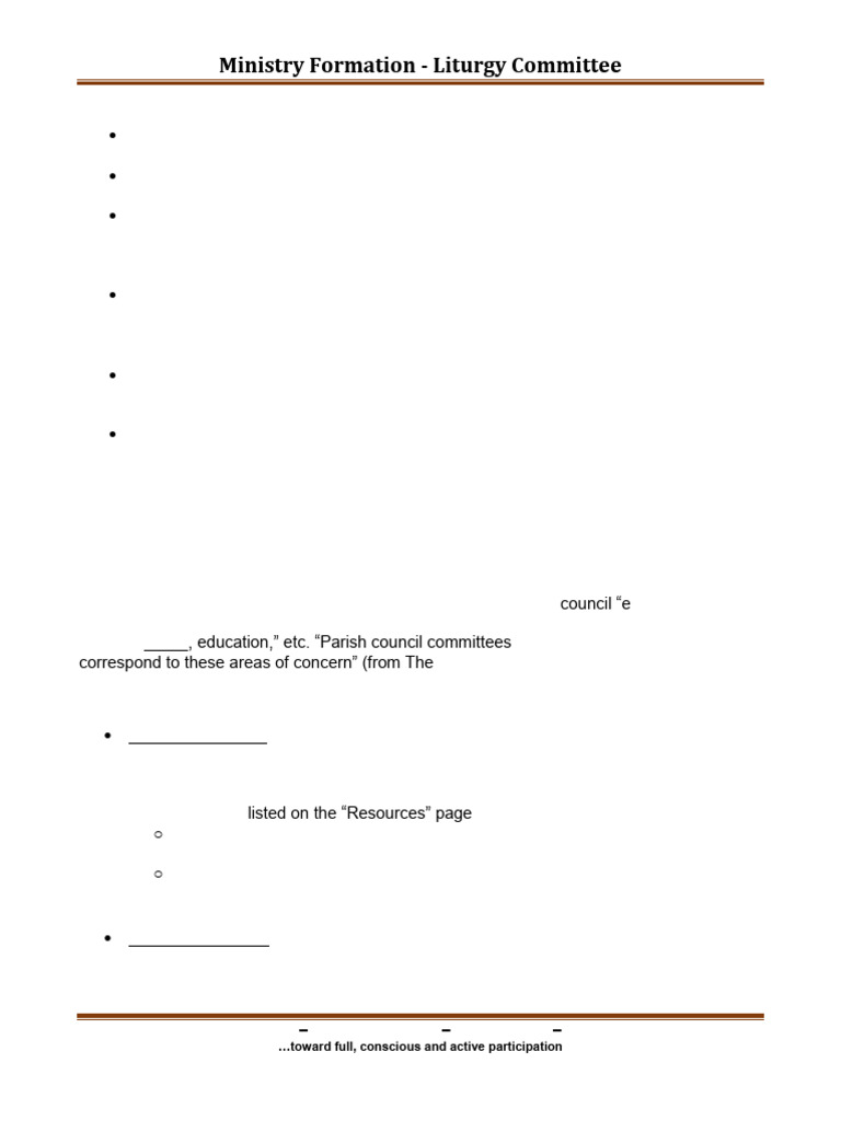 Liturgy Committee Formation | PDF