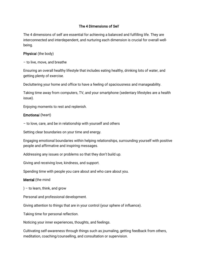 Self, Habits, Dimensions | PDF