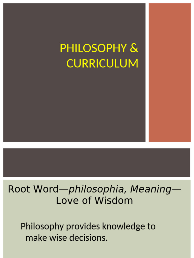 Philosophy of Curriculum | PDF