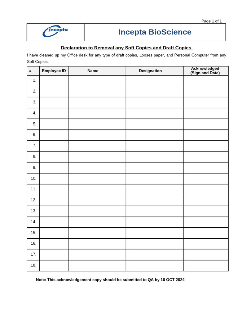 Acknowledgement Declaration | PDF