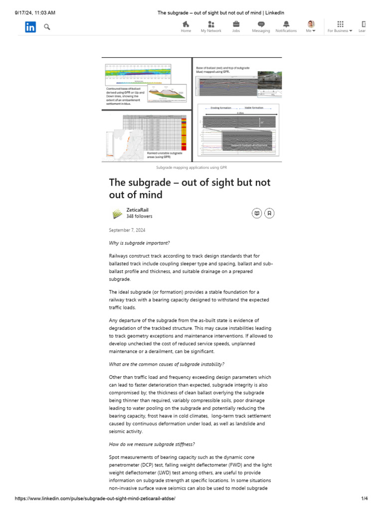 The Subgrade - Out of Sight But Not Out of Mind - Zetica Rail Blog | PDF
