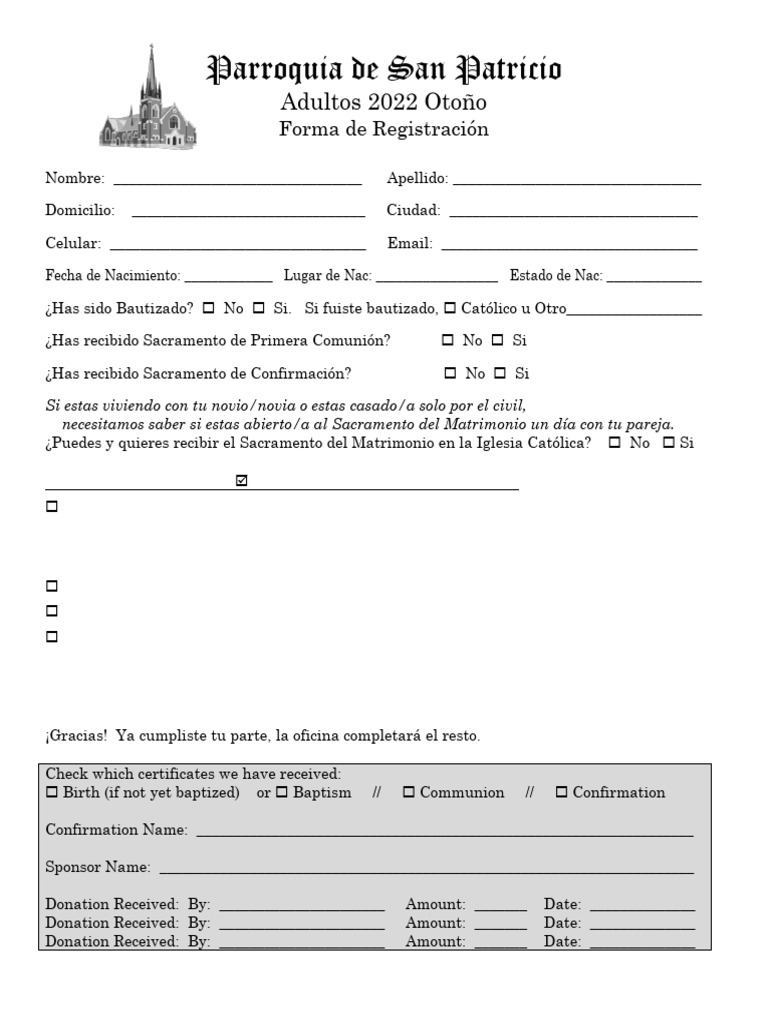 Registration Form Spanish | PDF