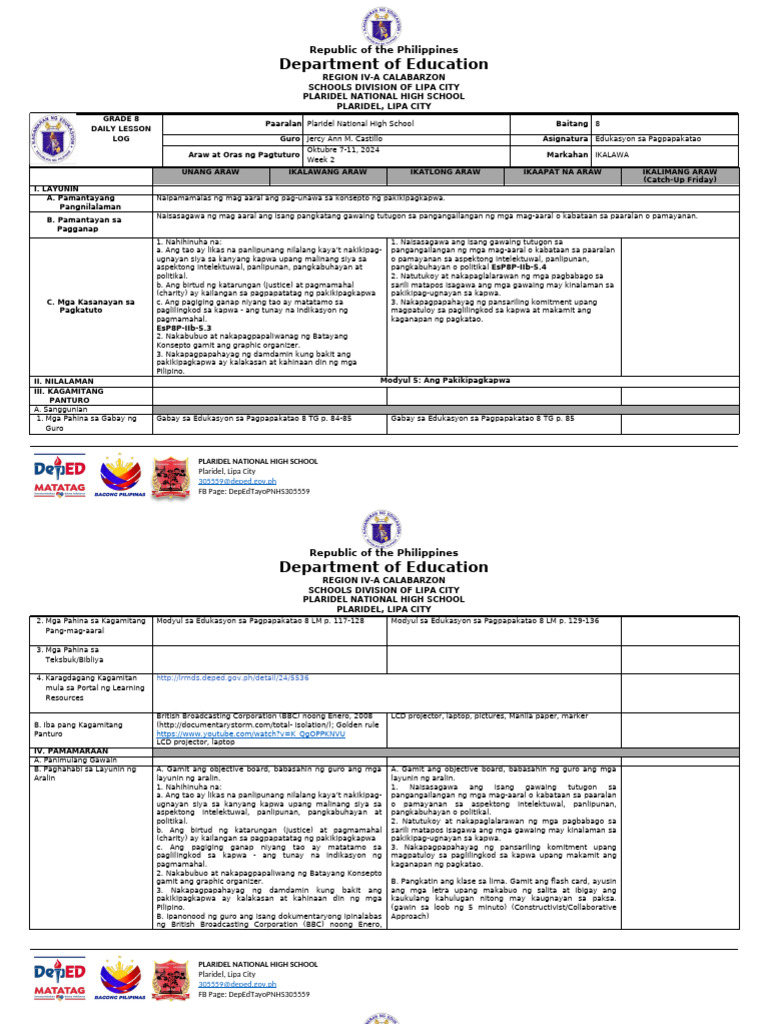 ESP 8 Week 2 DLL | PDF