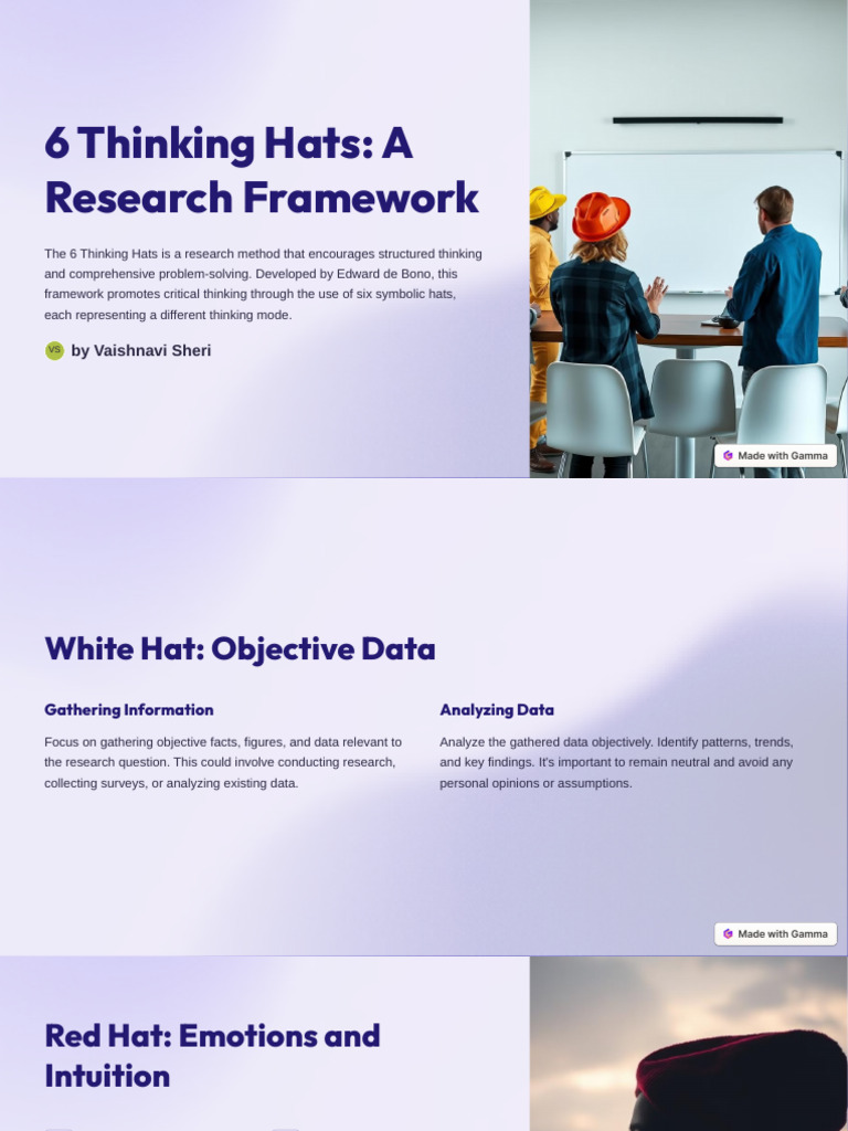 6 Thinking Hats A Research Framework | PDF