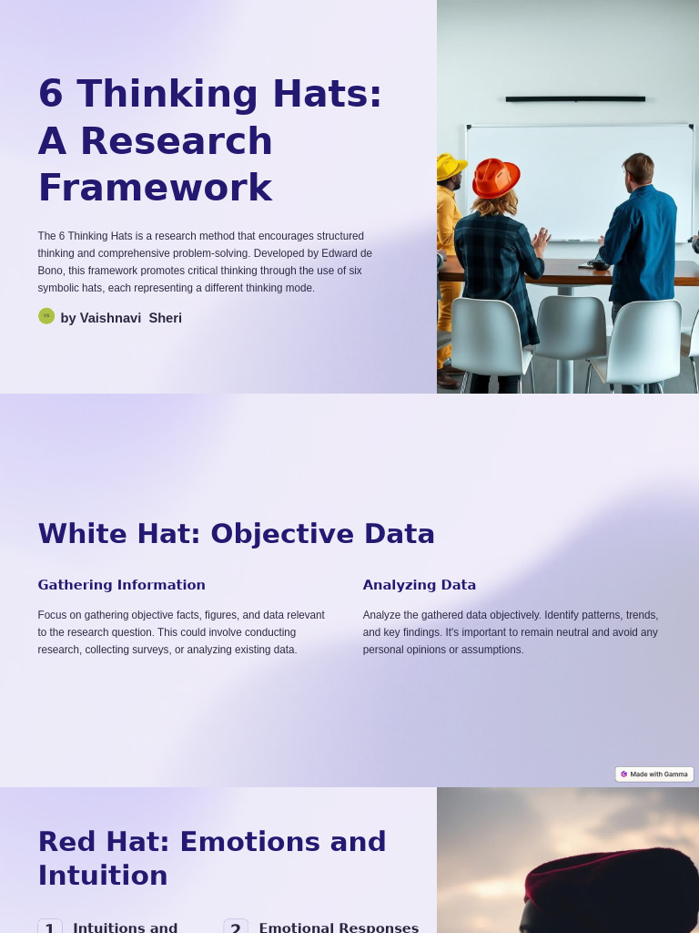 6 Thinking Hats A Research Framework | PDF