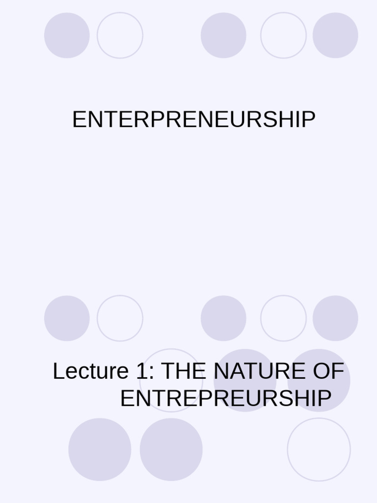 Entrepreneurship Notes | PDF