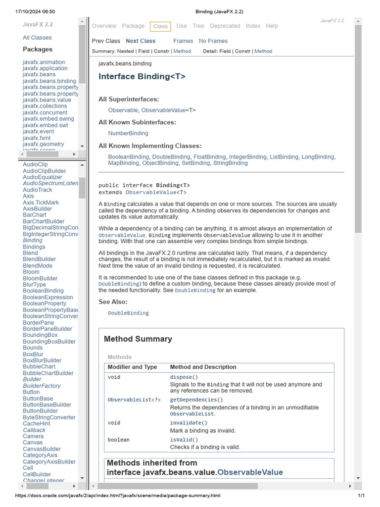 Binding (JavaFX 2.2) | PDF Binding (JavaFX 2.2) | PDF