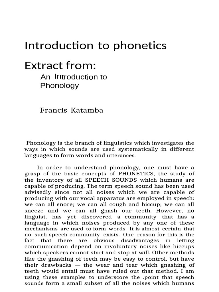 Introduction To Phonetics | PDF | Language Arts & Discipline