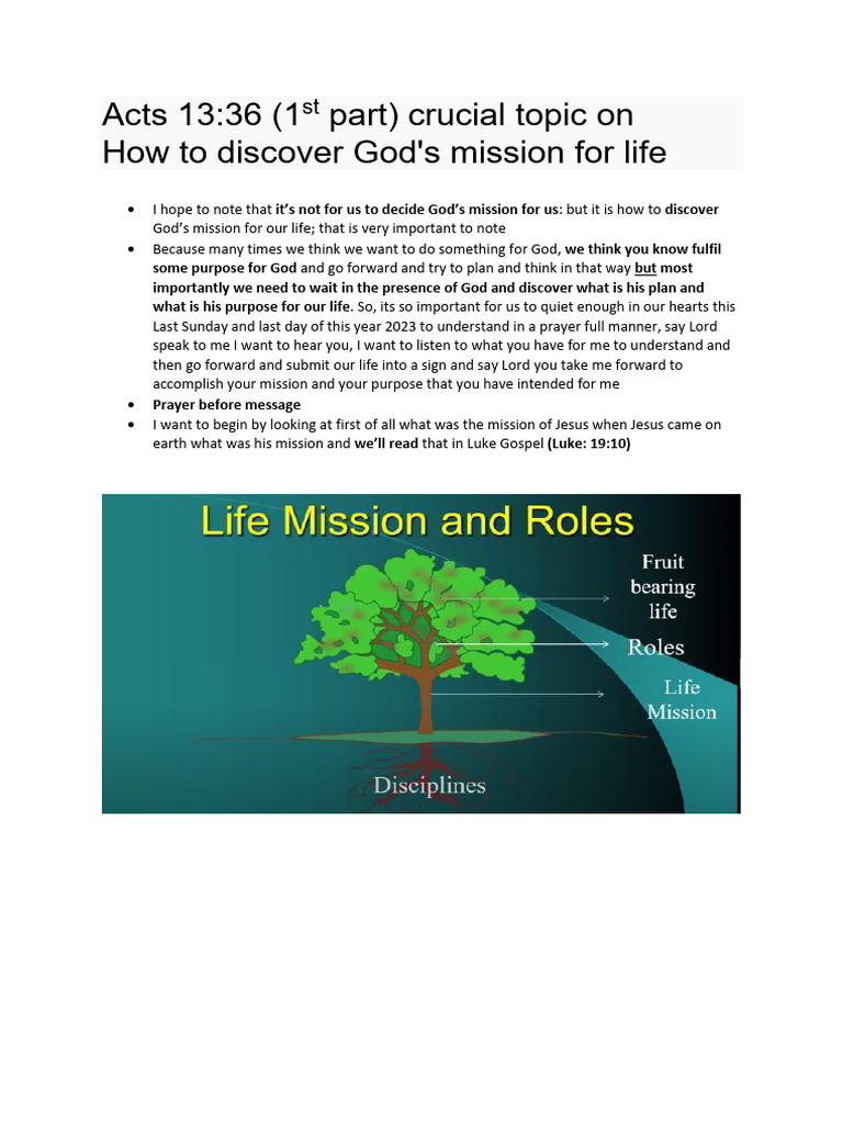 How To Discover Gods Mission In Life Pdf