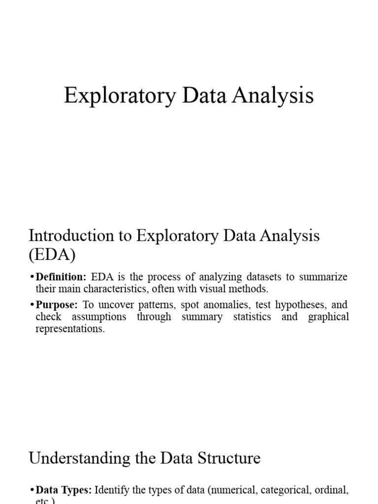 Exploratory Data Analysis | PDF