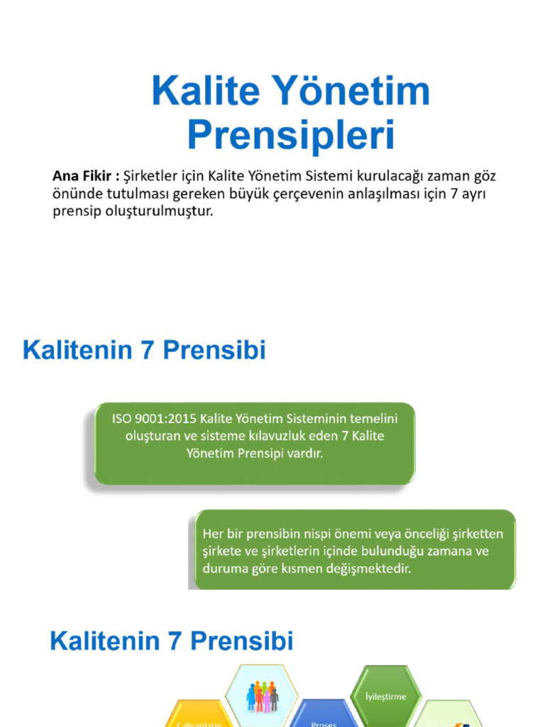 Kalite Prensipleri | PDF