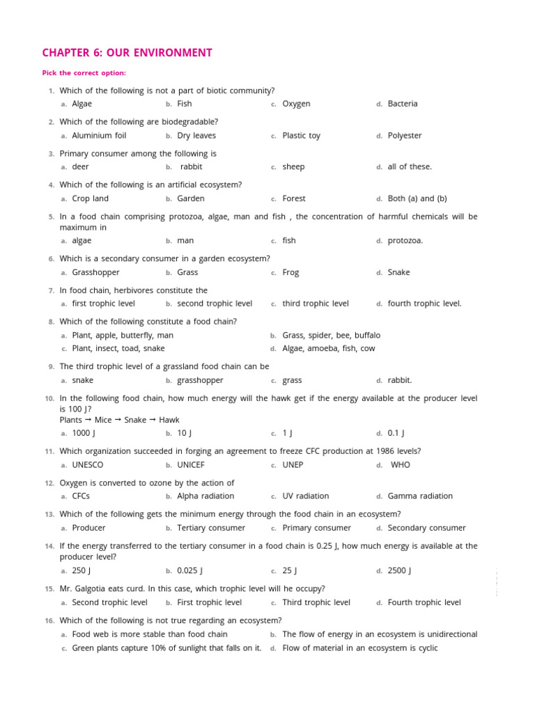 Class 10 Our Environment | PDF