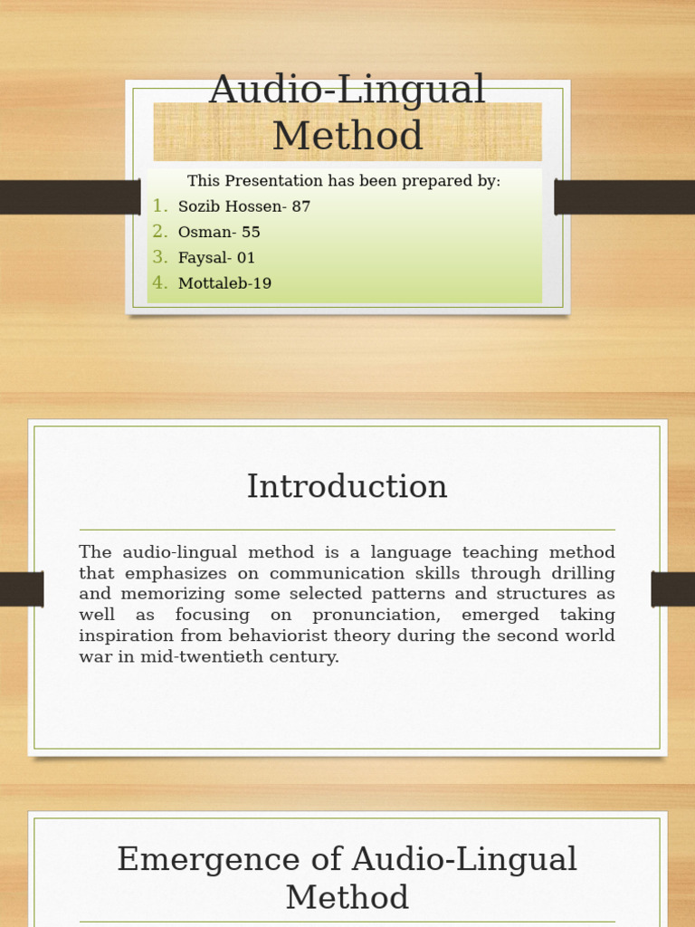 Audio Lingual Method | PDF