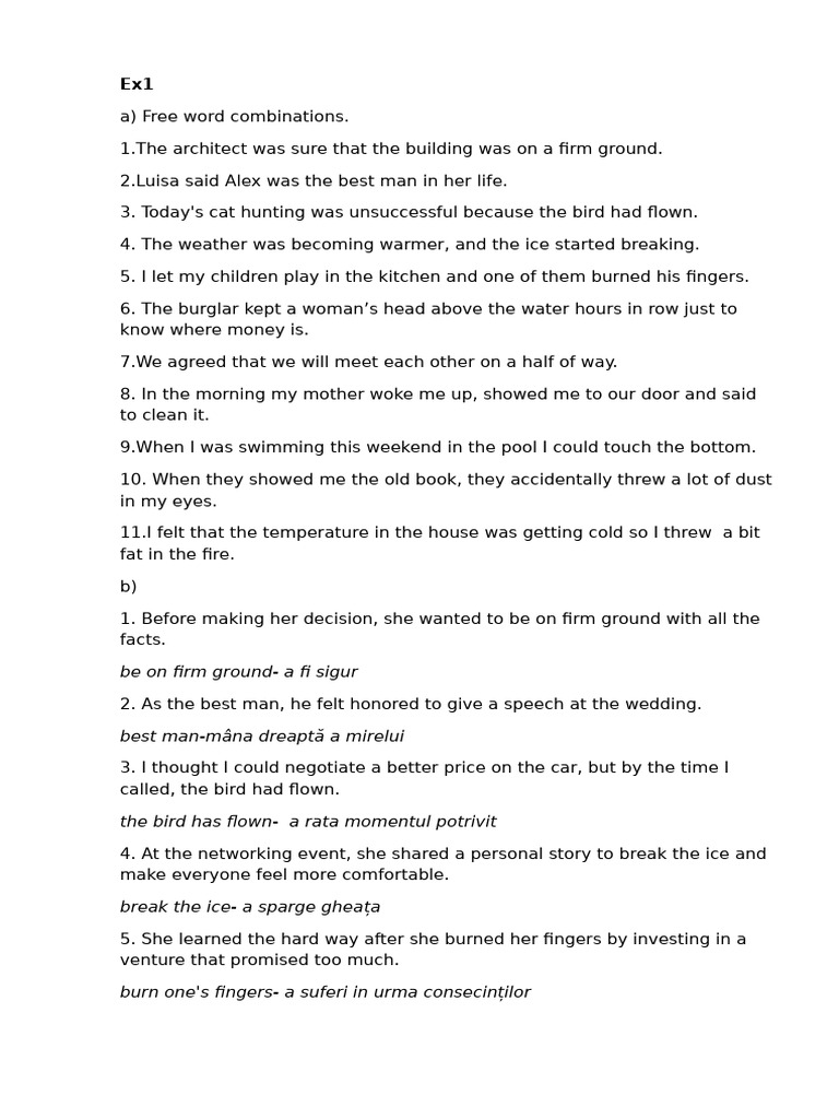 Homework Phraseological Units | PDF