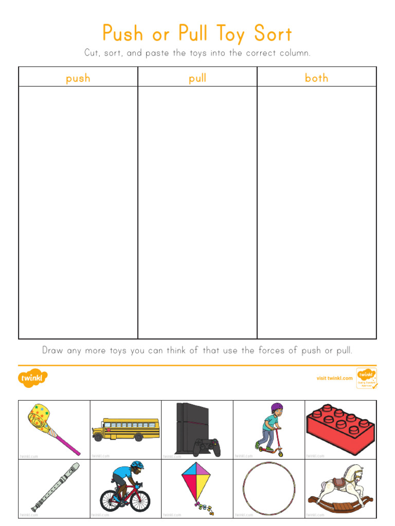 Push and Pull Toy Sorting Activity - Ver - 3 | PDF