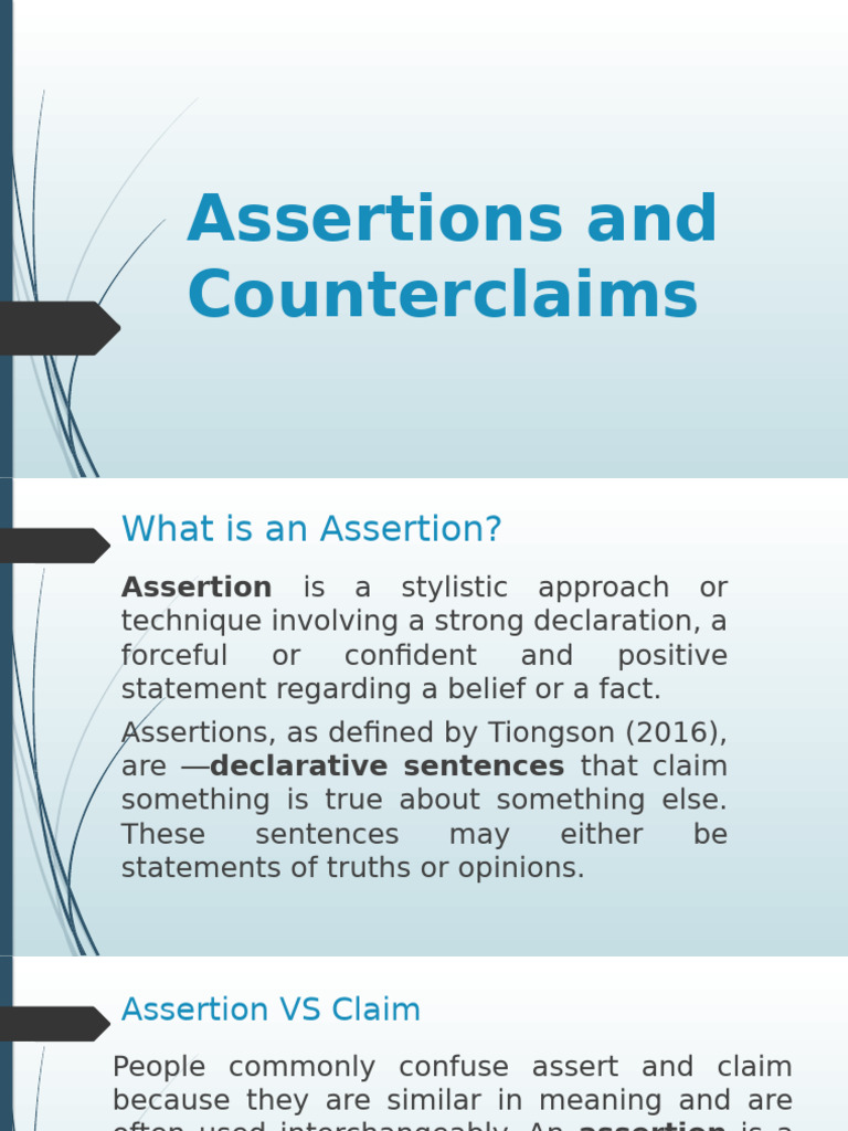 Assertions and Counterclaims | PDF