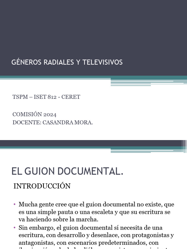 Guion Documental COMISION 2024 | PDF