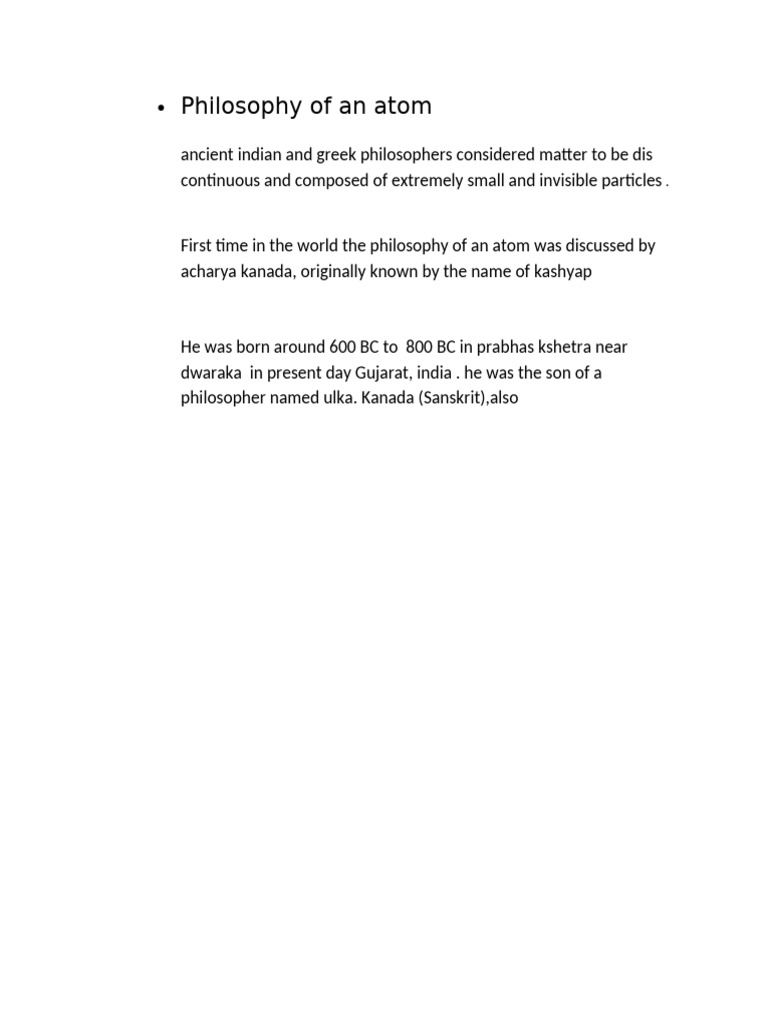 Philosophy of An Atom | PDF | Social Science | History