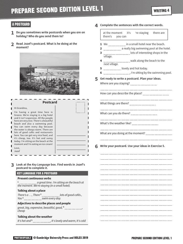 PREPARE - 1 - Writing - 4 | PDF