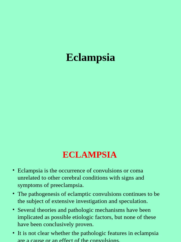 Eclampsia | PDF