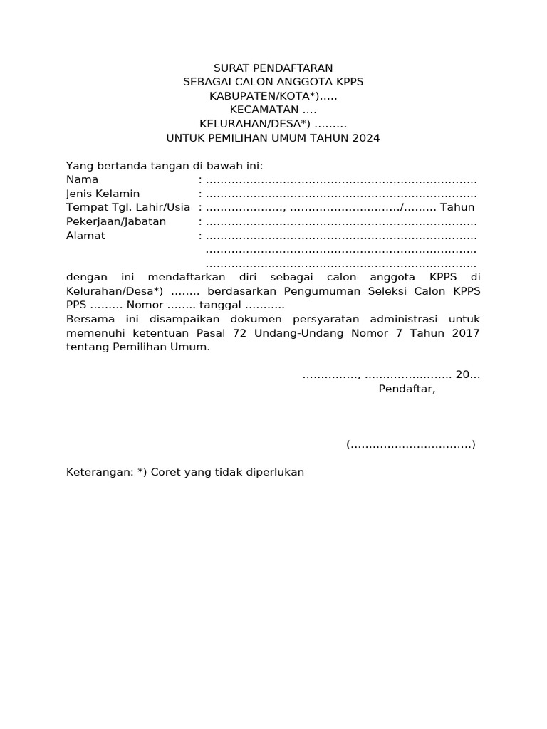 00 Surat Pendaftaran | PDF