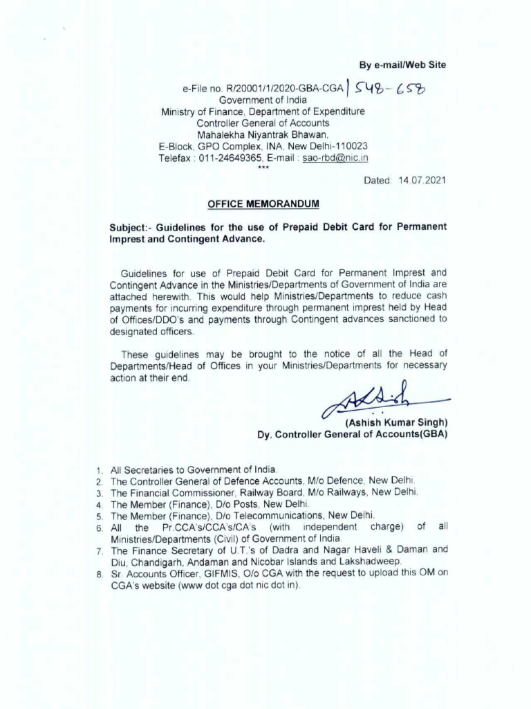 Guidelines For Permanent Imprest and Contingent Advance CGA ...