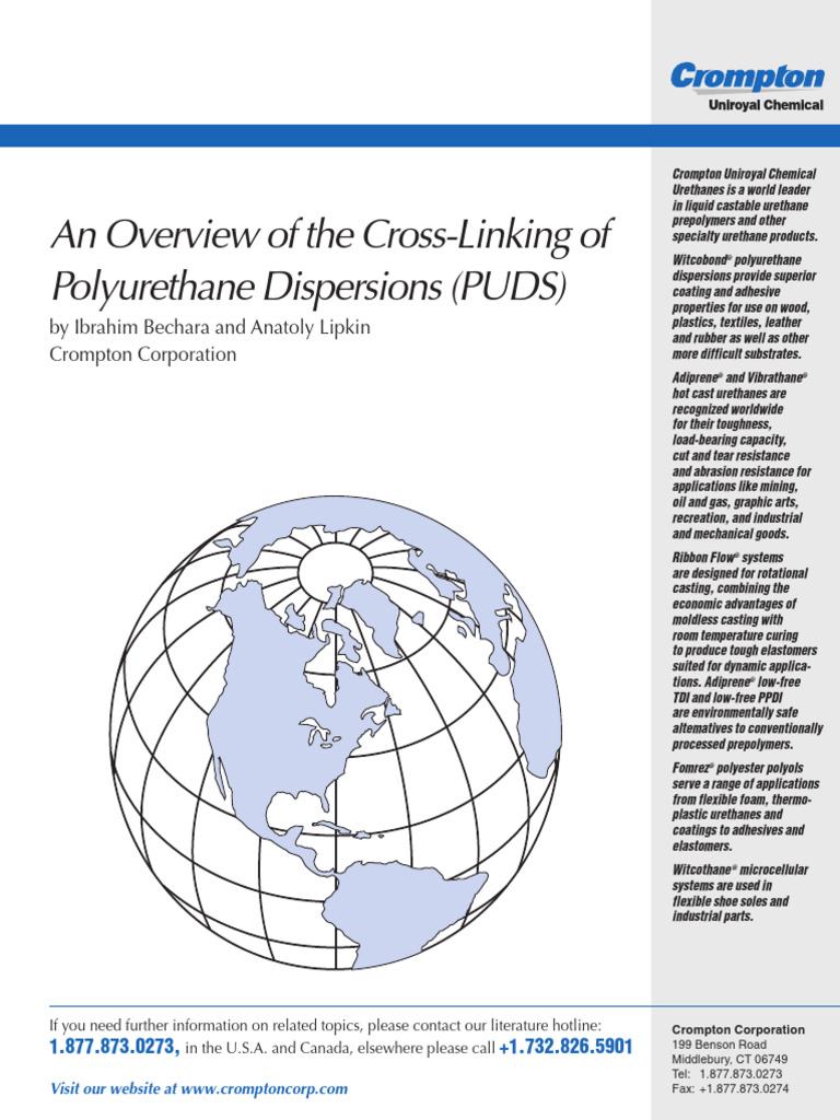 An Overview of The Cross-Linking of Polyurethane Dispersions (PUDS) | PDF
