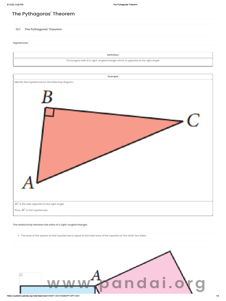 The Pythagoras Theorem | PDF