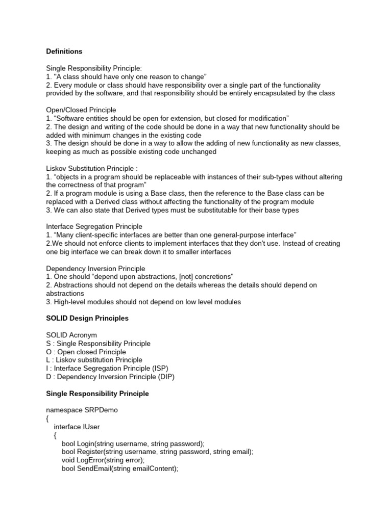 SOLID Design Principles | PDF