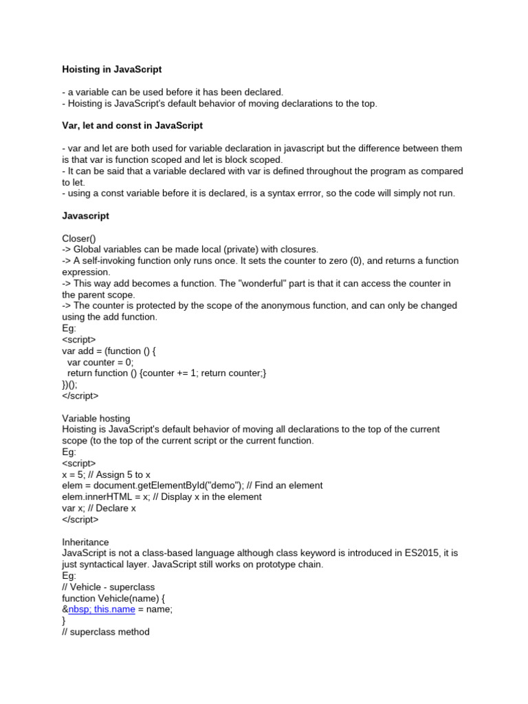 Understanding JavaScript Hoisting and Scope | PDF | Computers