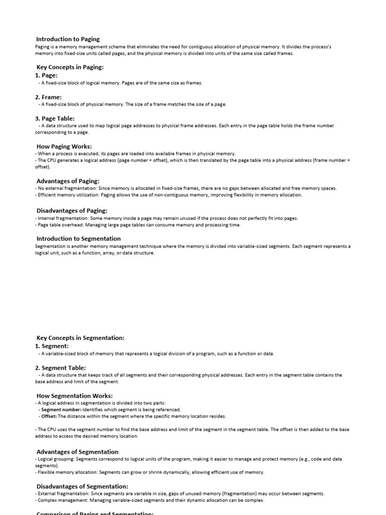 Paging and Segmentation 5.1 | PDF