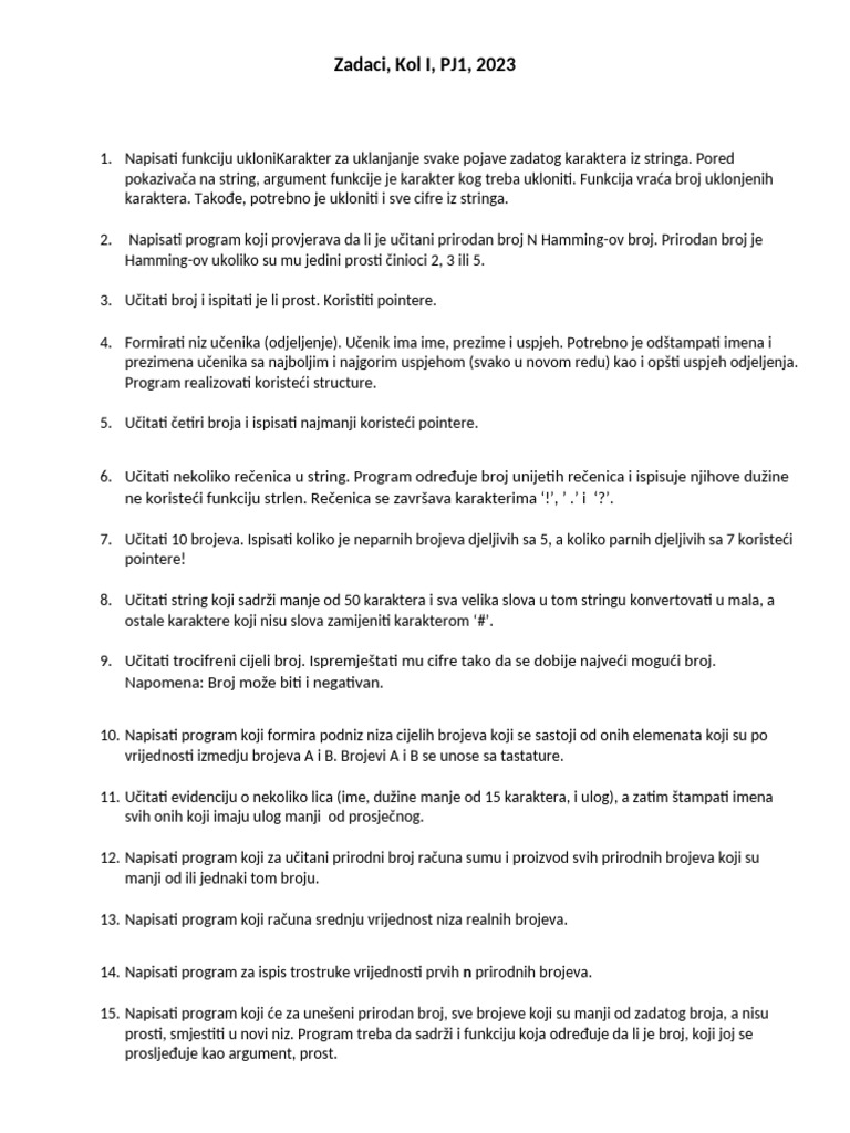 PJ1 Kol Zadaci 2 | PDF