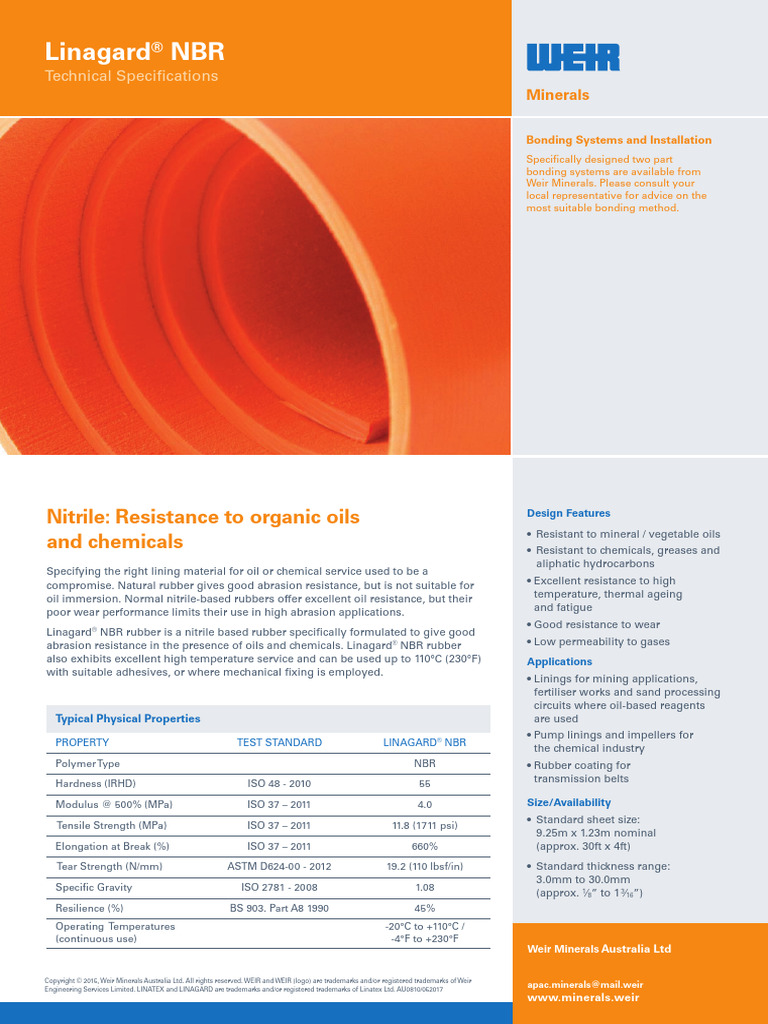 AU0810 - Linagard - NBR - Spec - Sheet - 052017 PREVIEW | PDF