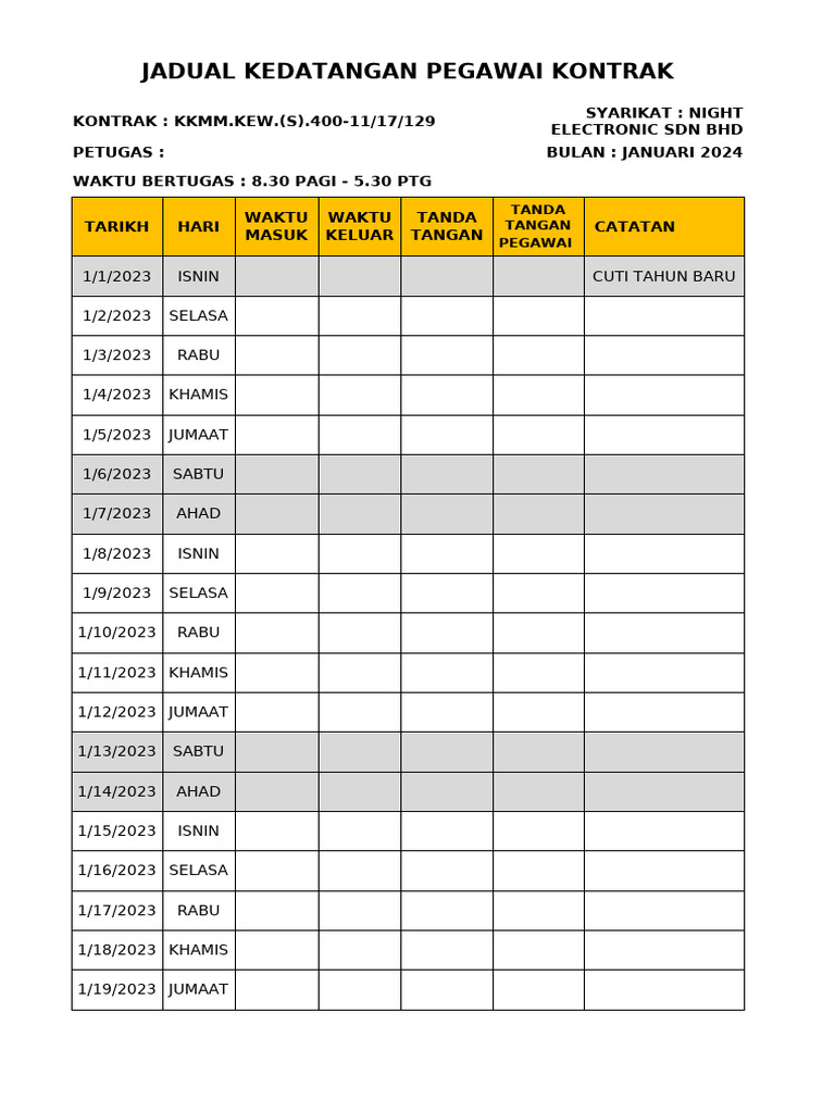 Jadual Kedatangan | PDF
