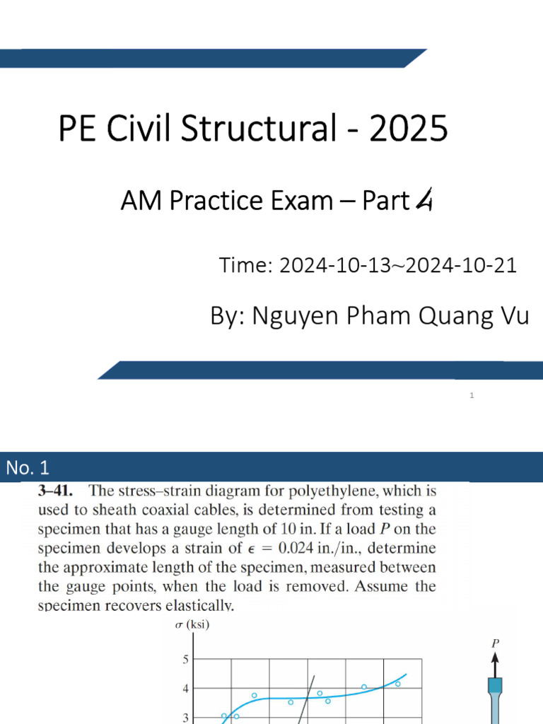 PE Civil Structural - Mechanics of Materials - Part 4 - Solution | PDF